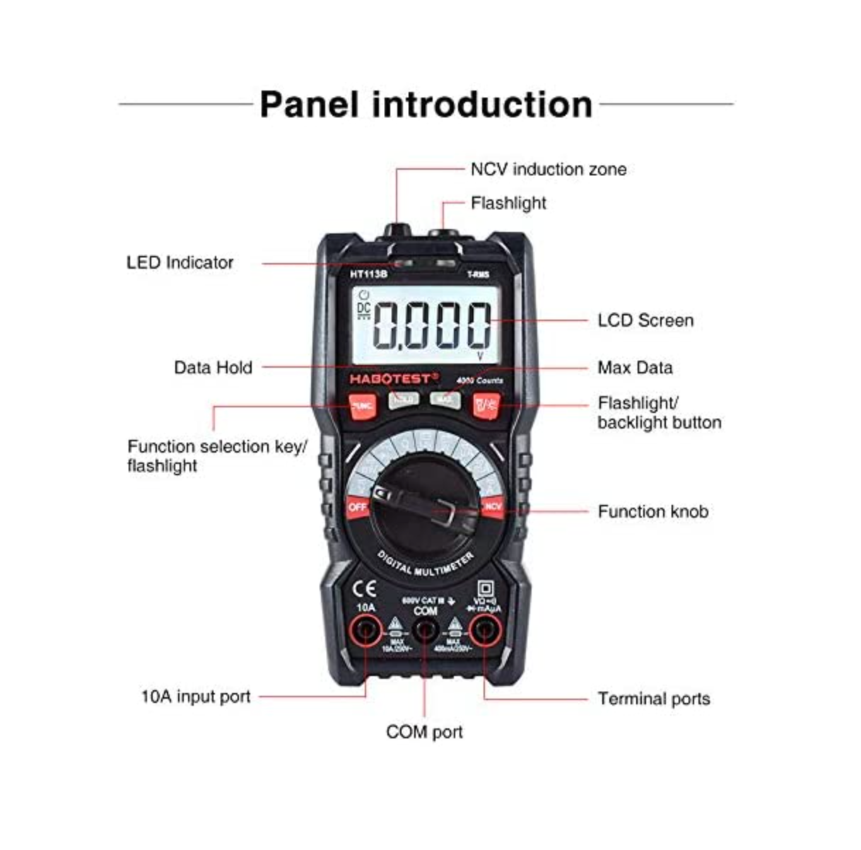 Multimeter HT113B Digital Auto Ranging